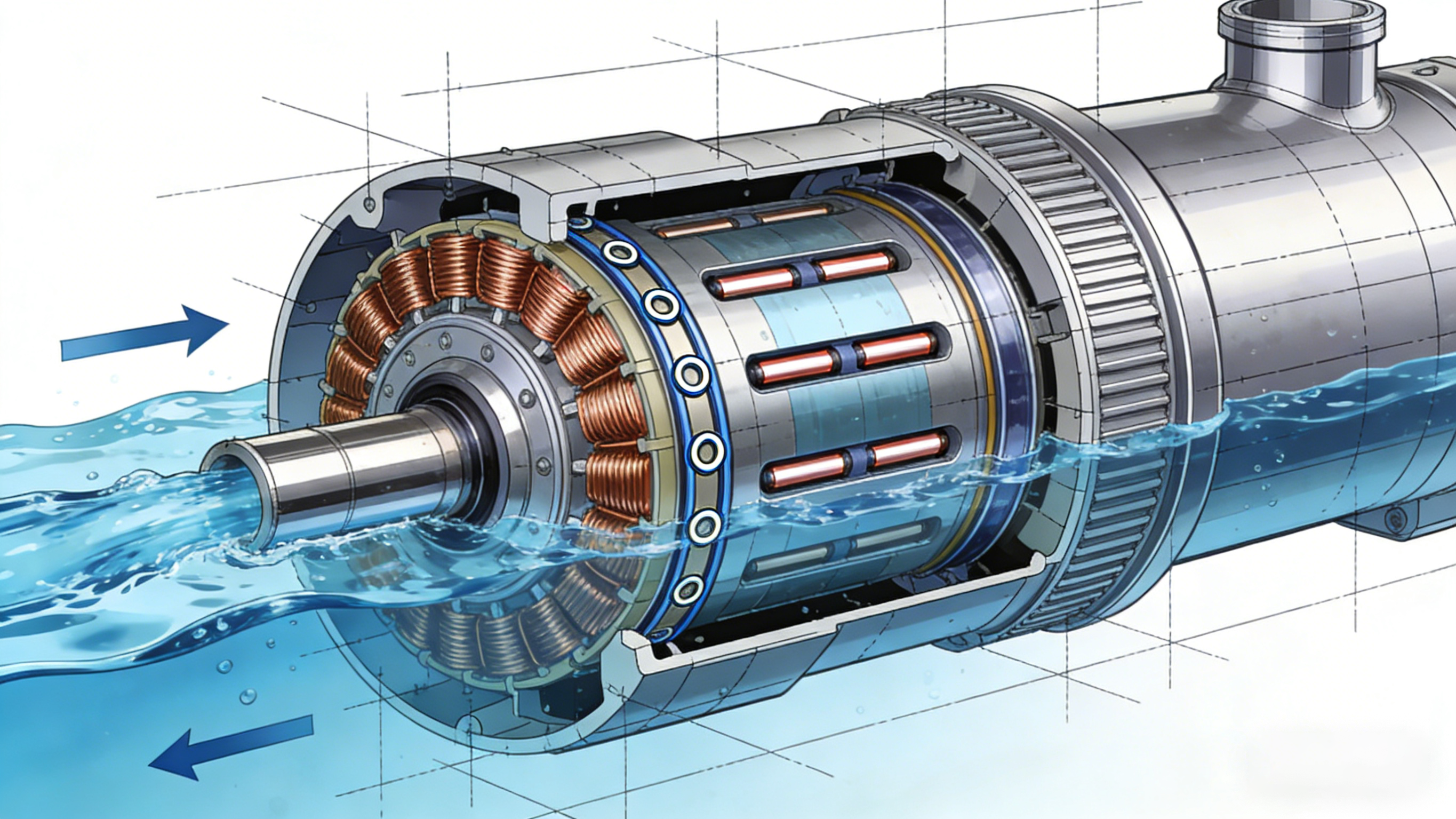 How do I check a submersible motor with a multimeter?